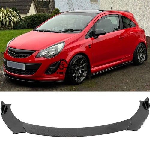 For Vauxhall Corsa Carbon Fiber Style Front Bumper Lip Spoiler Splitter ...