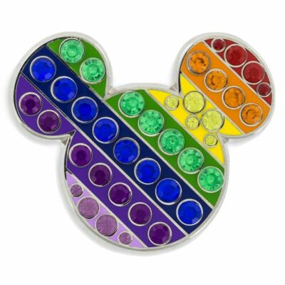 DISNEY PIN MICKEY MOUSE PIN JEWELED LGBTQ PIN RAINBOW GAY PRIDE PIN UP ...