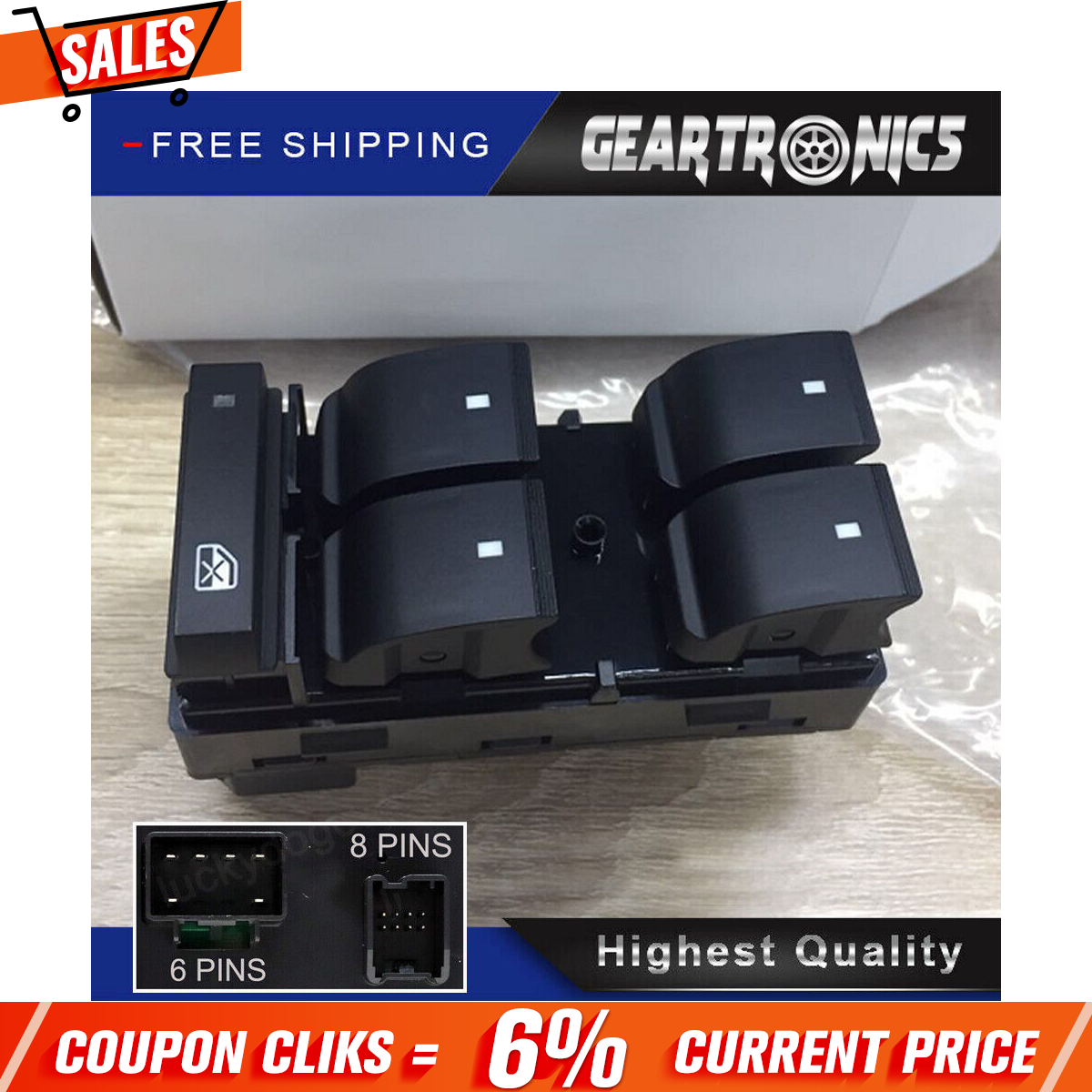 Power Window Switch Left Driver Side for GMC Acadia 2007-2015 20945224 ...