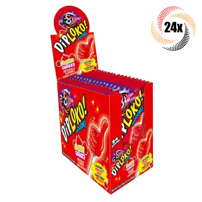 Full Box 24x Packets Dip Loko Booom! Cherry Fruit Flavored Popping ...