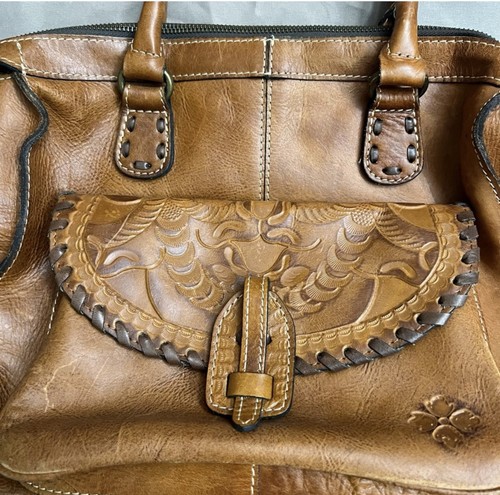 Patricia Nash Purse Marliano Tooled Gold Tan Large Bag | eBay