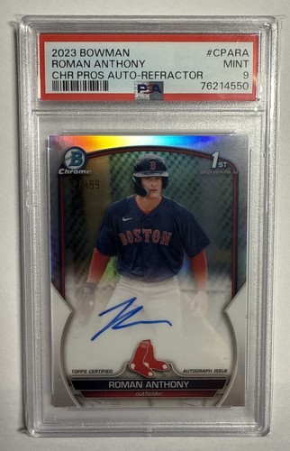 2023 Bowman Chrome Roman Anthony 1st Prospect Refractor Auto /499 PSA 9 ...