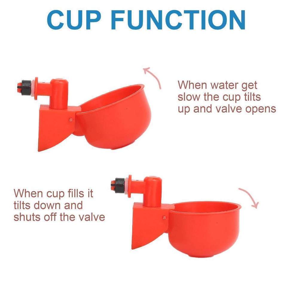 12 PCS Chicken Automatic Watering Cups Poultry Drinker Waterer Duck ...