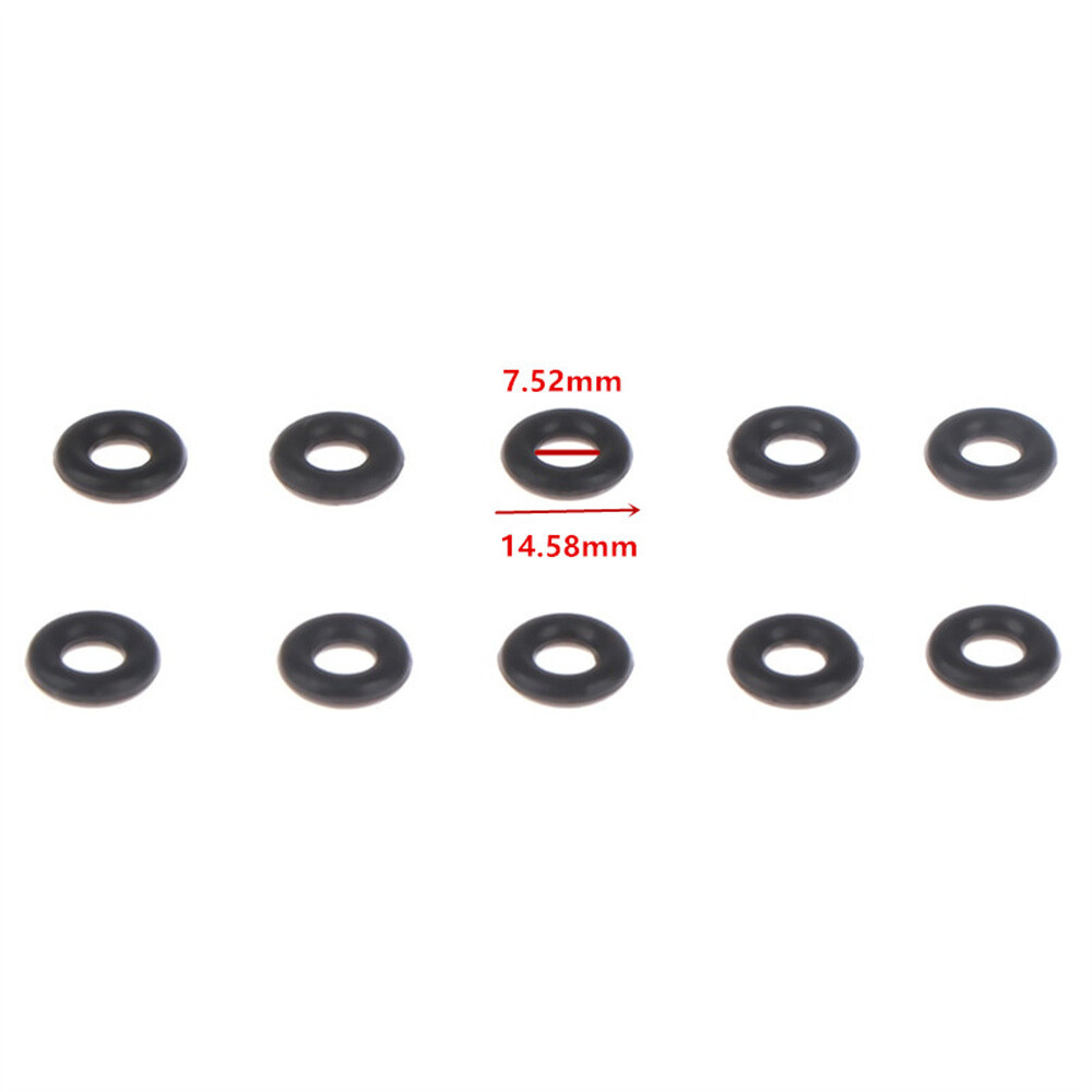 100x Fuel Injector Rebuild Seal O-ring Kit Rubber 7.52*3.53*14.58mm For ...