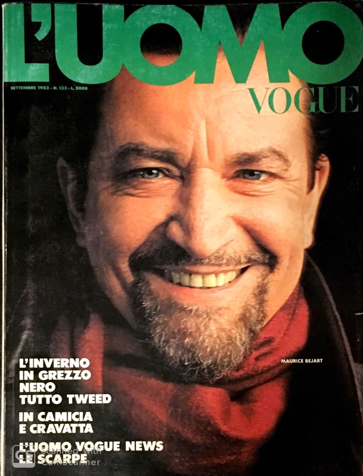 L'UOMO VOGUE Magazine September 1983 MAURICE BEJART Oliviero Toscani ...