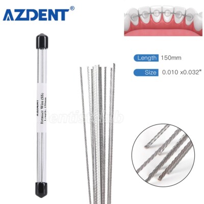 10Pcs/1Pack Dental Ortho Lingual Retainer Wire Stainless Steel Flat ...