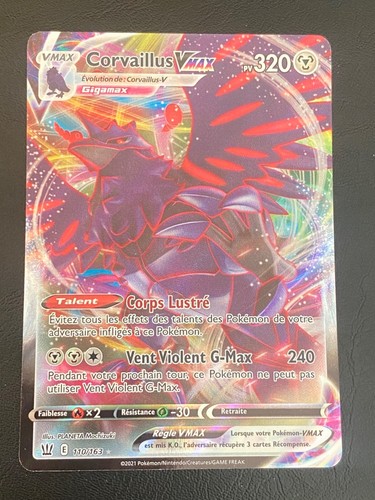 CARTE POKEMON FR EB STYLES DE COMBAT - CORVAILLUS VMAX 110/163 ULTRA ...