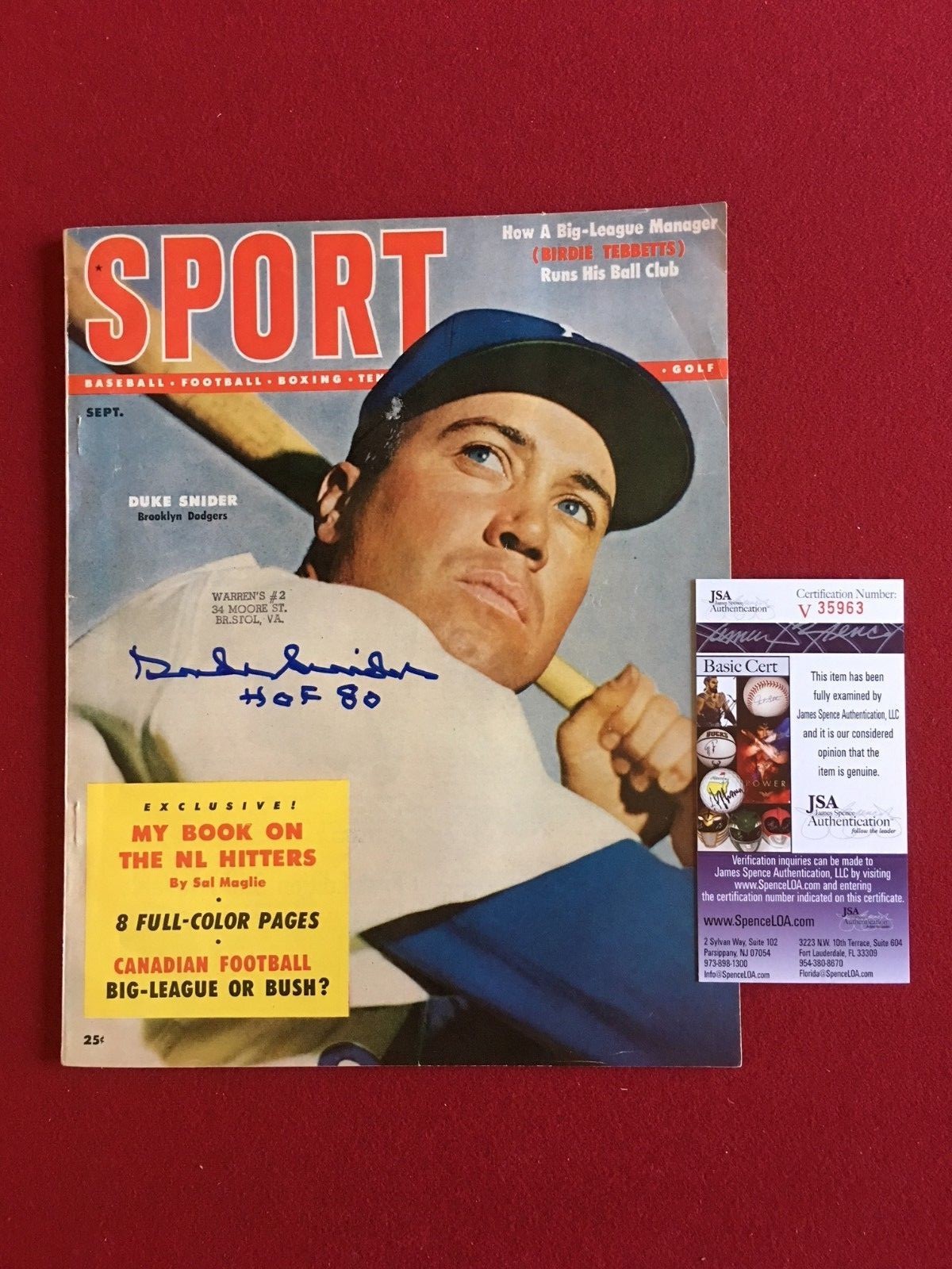 Duke Snider Autographed Memorabilia | Signed Photo, Jersey ...