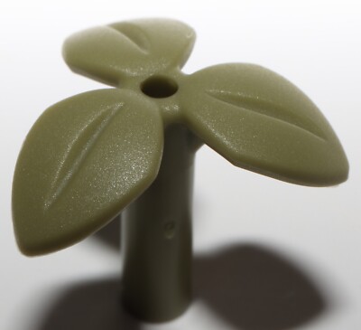 Lego 100x Olive Green Plant Stem 3 Leaves with Bottom Pin | eBay