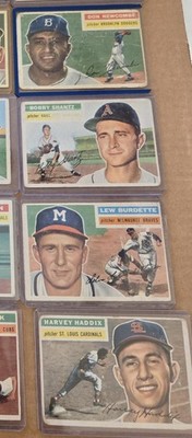 Set of Four 1956 Topps ACE Pitchers: Burdette, Haddix, Shantz, Newcomb ...