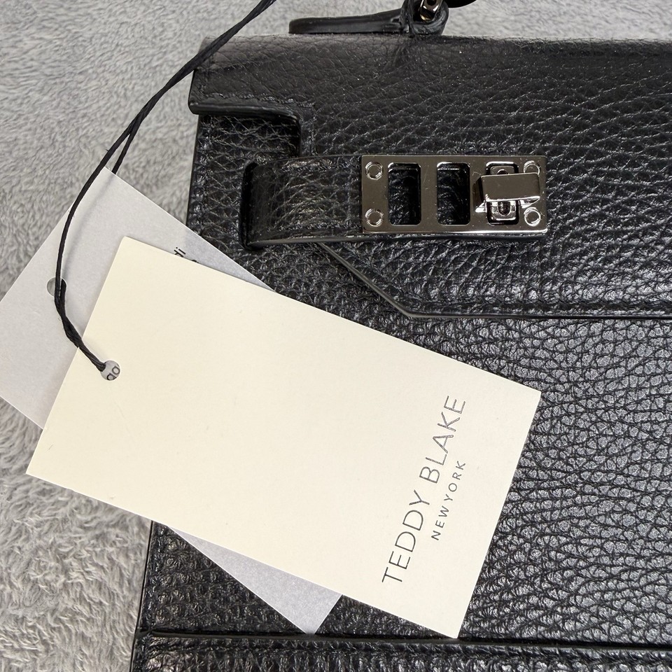 Teddy Blake Kim Stampatto Satchel Bag – Black Pebbled Leather Ruthenium ...