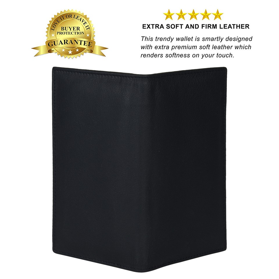 Leather Basic Checkbook Cover Holder Slim Plain Mens Womens Many Colors ...