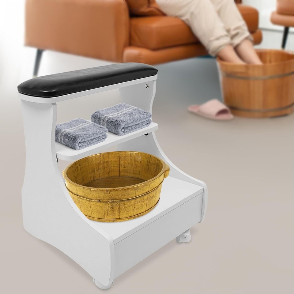 Foot Rest Pedicure Manicure Funiture Footbath Stool with Wheels ...