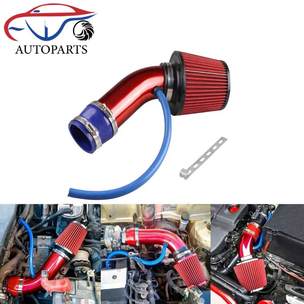 76mm Car Cold Air Intake Filter Induction Kit Pipe Power Flow Hose ...