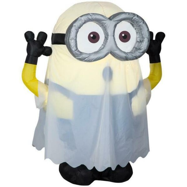 Gemmy Halloween 3.5 ft Minion Bob as Ghost Light Up Airblown Inflatable ...