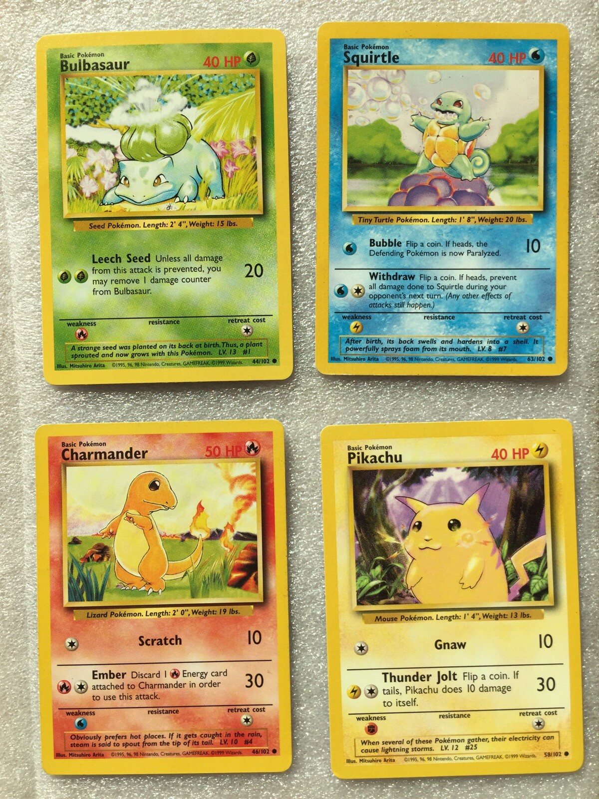 Pokemon Bulbasaur Charmander Squirtle Card