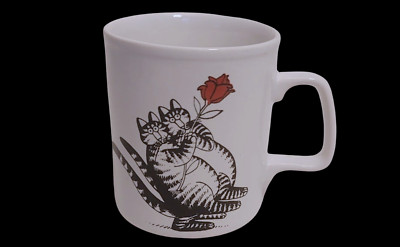 Rare VTG B. Kliban Cat Mug Dancing Felines Tango 1979 KilnCraft Red ...