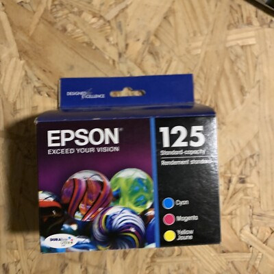 NEW Epson 125 Standard capacity Color Multi-Pack CMY Ink Cartridges ...