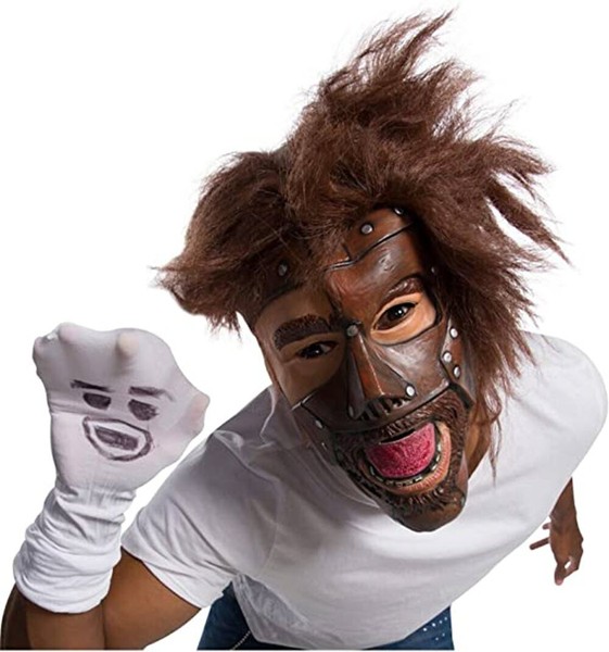 Mankind Mask Mick Foley Costume WWF WWE Wrestler Face Cosplay Man Kind ...