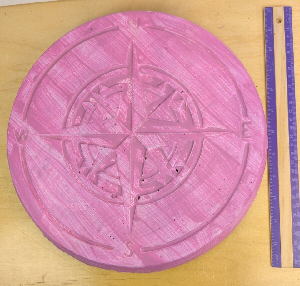 Stepping Stone Compass Cardinal Directions Garden Lawn Decoration Hand ...