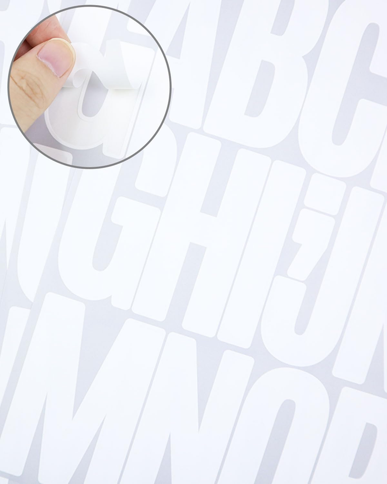 3 Inch Sticky Vinyl Letter Number Stickers, 6 Sheets Stick On Large ...