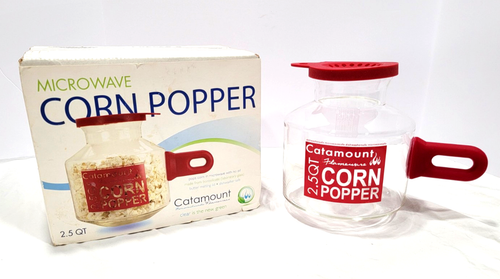 NEW Catamount Microwave Popcorn Popper Glass Corn Popper 2 1/2 Quarts ...