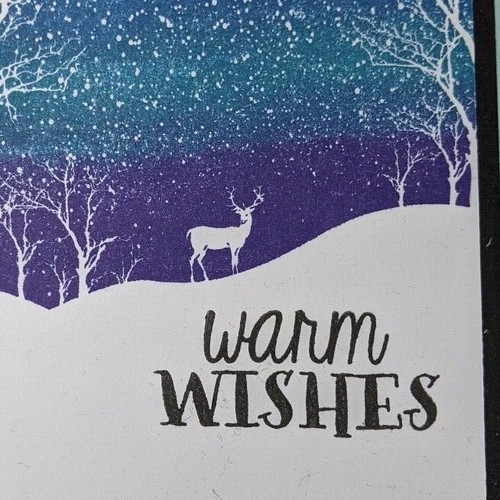 Winter scene Handmade Greeting Card, deer, tree, ombre, Christmas ...