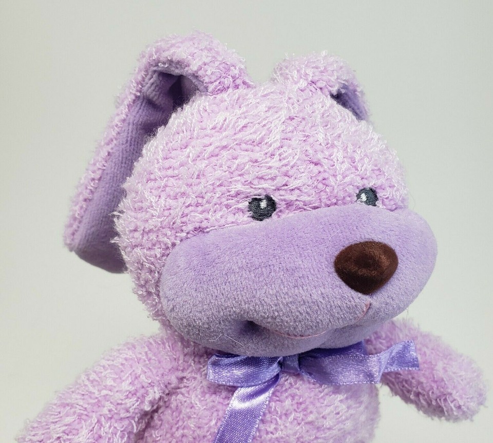 BURTON & BURTON PURPLE BUNNY RABBIT W BOW 9" STUFFED ANIMAL PLUSH TOY ...