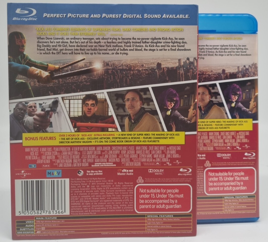 Kick-Ass (Blu-ray, 2010) Nicolas Cage. Cardboard Sleeve 5050582781366 ...