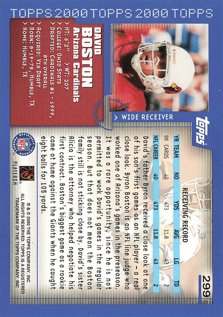 2000 Topps - #299 David Boston for sale online | eBay