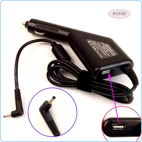 DC Power Adapter Car Charger +USB for Samsung NP305U1A-A04 NP900X3A-B03 ...
