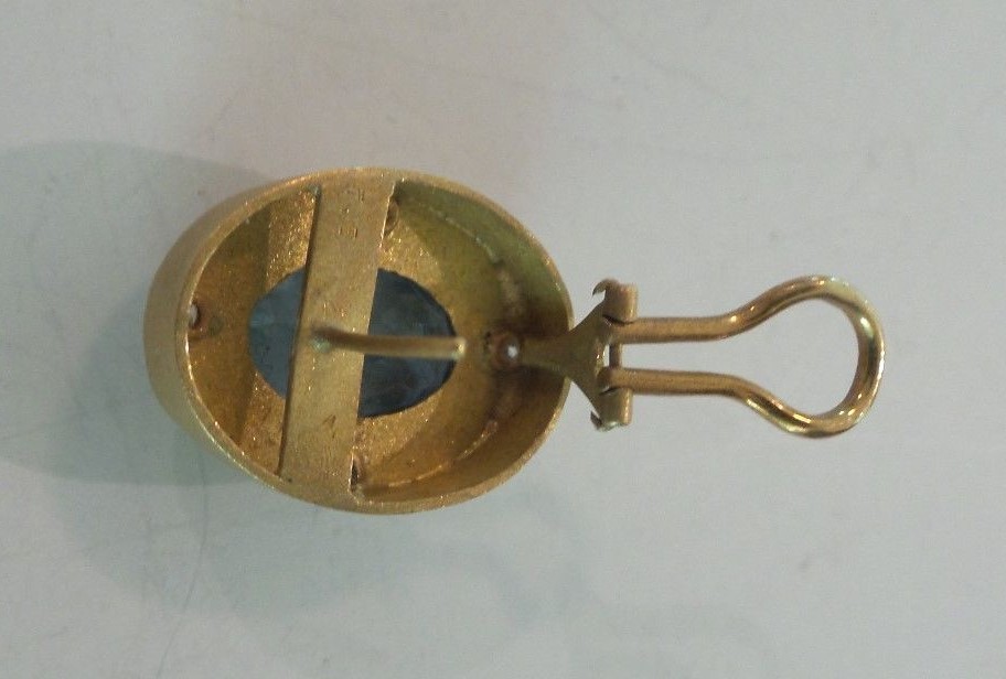 DEBORAH MARS DESIGNER 18K YELLOW GOLD & BLUE TOPAZ PIERCED EARRINGS, 21 ...