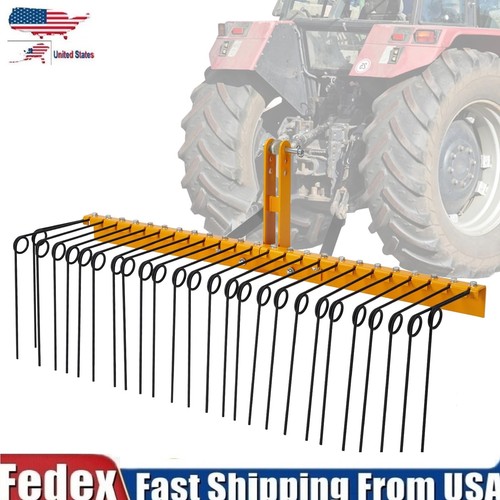 72" Pine Straw Rake 30 Coil Spring Tines Durable Powder Coated Steel ...
