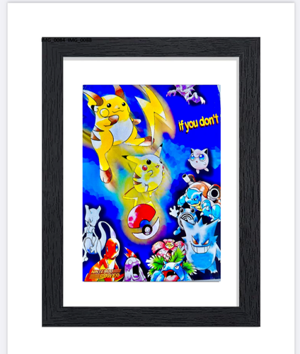 Vintage Framed Print Ad Wall Art 11x14 Nintendo Pokemon 90s Pikachu ...
