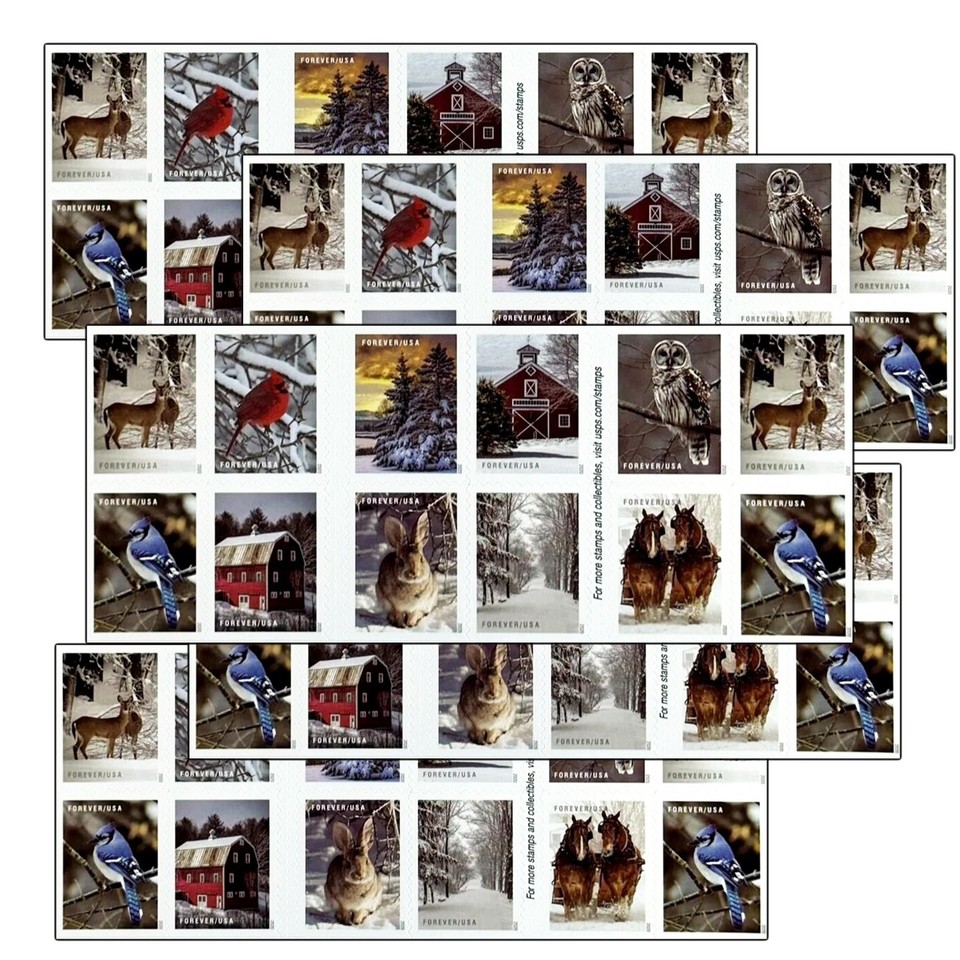 Scott 5541b 2020 Winter Scenes - 100pc Full Sheet Snowy MNH US-PS ...