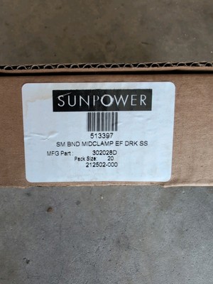 Lot of 20 UniRac/Iron ridge/ Sunpower Solar Mount mid Clamps universal ...