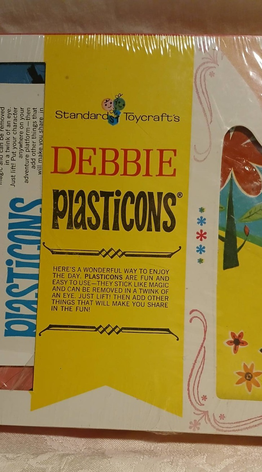 Vintage 60s Debbie Plastic Stick Ons Standard Toycraft Plasticons NIP ...