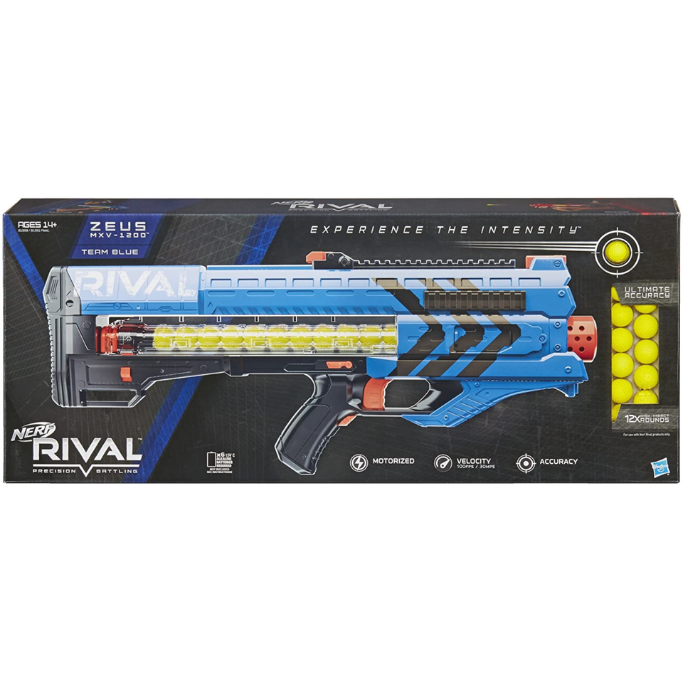 Nerf Team Blue Rival Zeus MXV-1200 inc 12 Rounds Hasbro New Kids ...