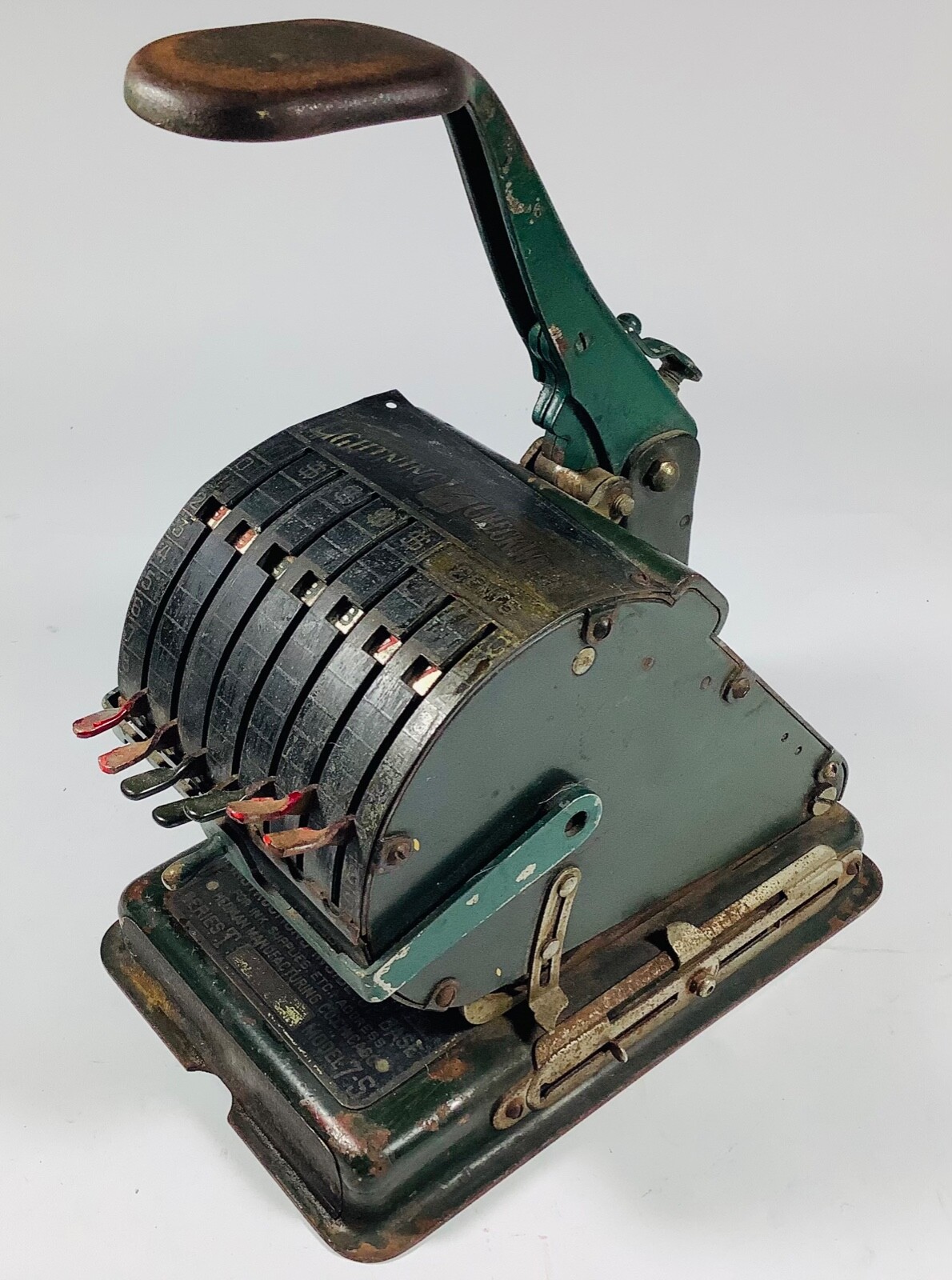 Vintage Hedman Mfg. Co. Lightning Check Writer Antique Office Decor ...