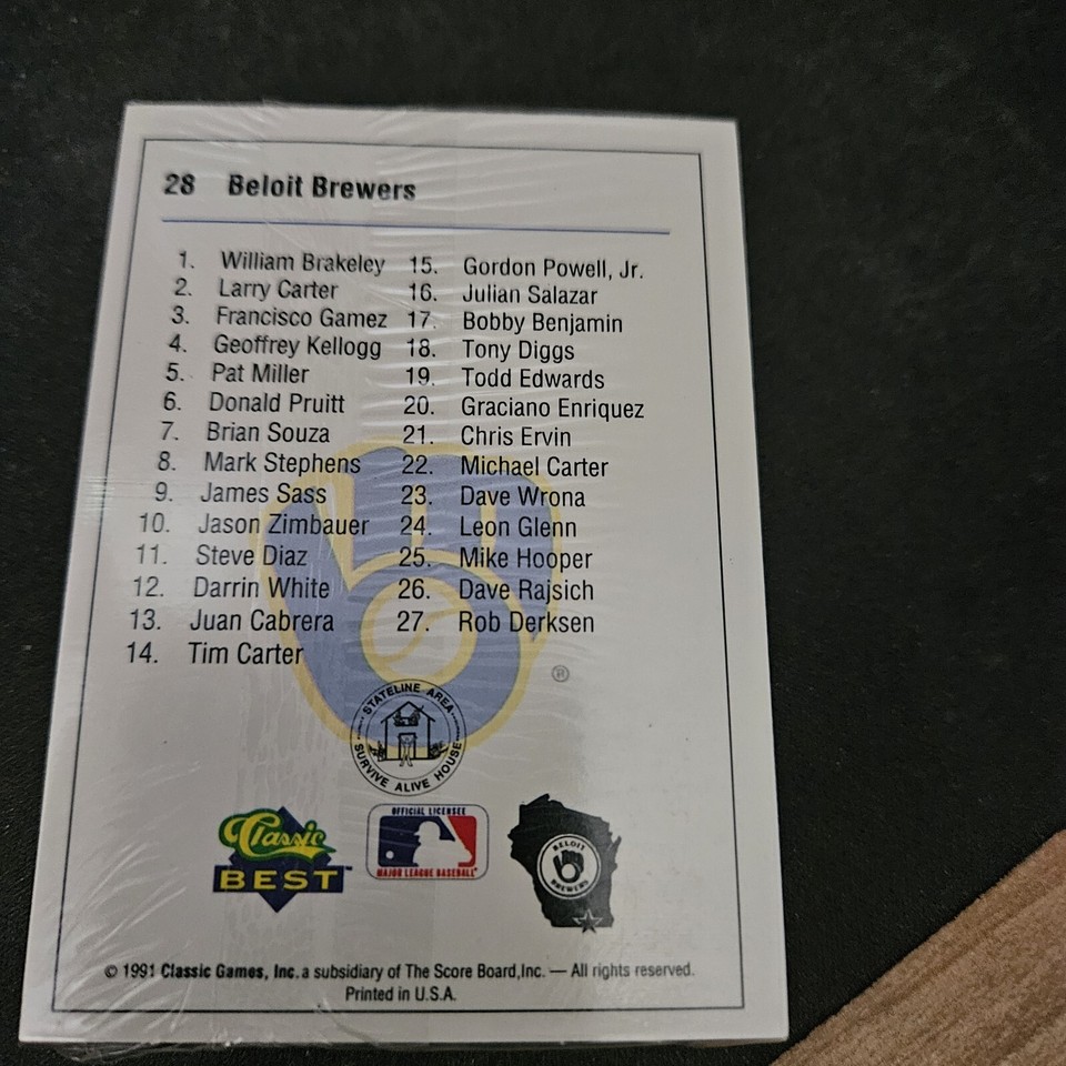 1991 classic best baseball Beloit Brewers 30 card set factory sealed | eBay