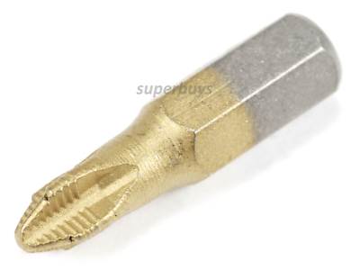 1pc PH2 Short Titanium Coated Phillips Head Screwdriver Bit Hex Shank ...