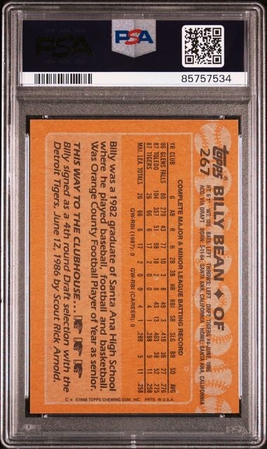 1988 Topps - #267 Billy Bean (RC) for sale online | eBay