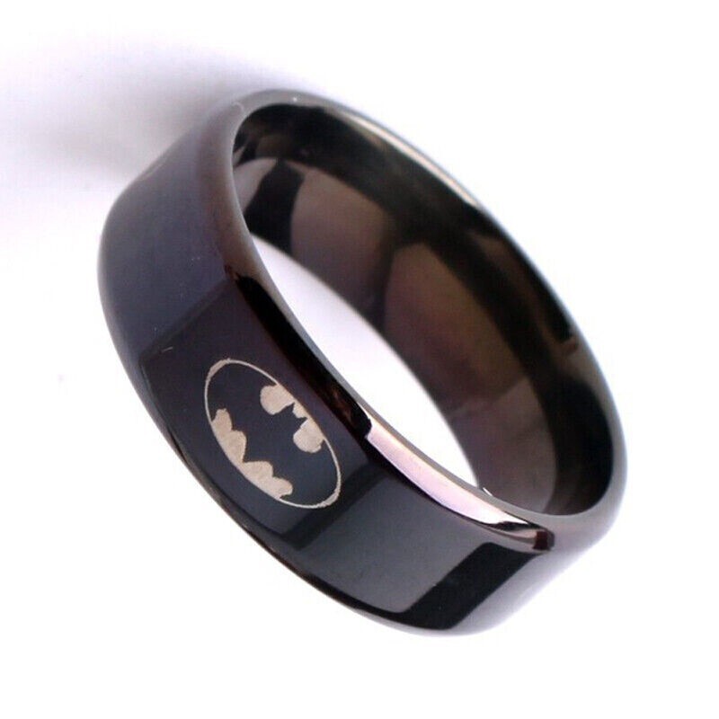 Size 8 Stainless Steel Batman DC Theme Logo Ring Band Birthday Party ...