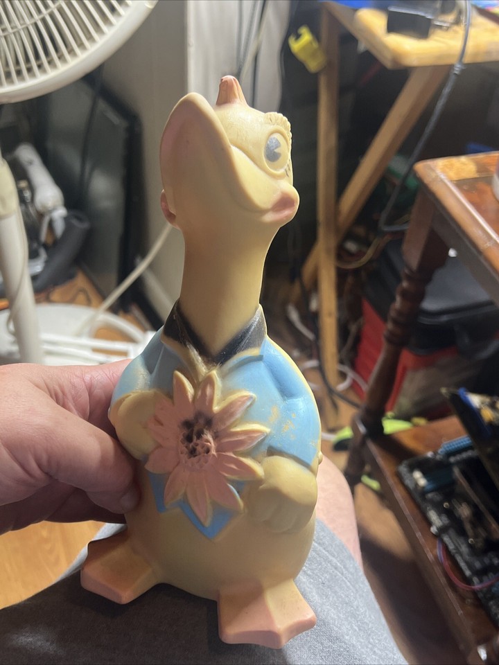 Vintage 1965 Rubber Duck Squeak Toy Baby World Spring Duck Squeaky Toy ...