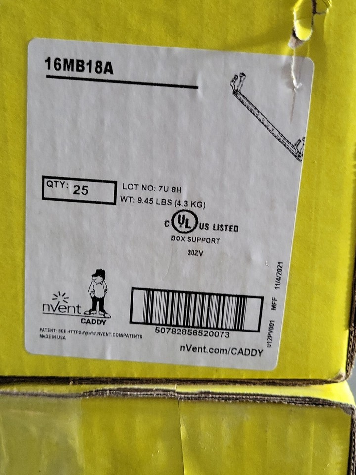 CADDY ERICO 16MB18A COMBINATION BOX CONDUIT HANGER, DROP WIRE ROD, 1 ...