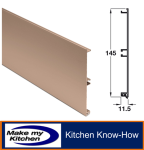 Aluminium Brushed Copper Anodised Kitchen Plinth 3mtr - & Accessories ...