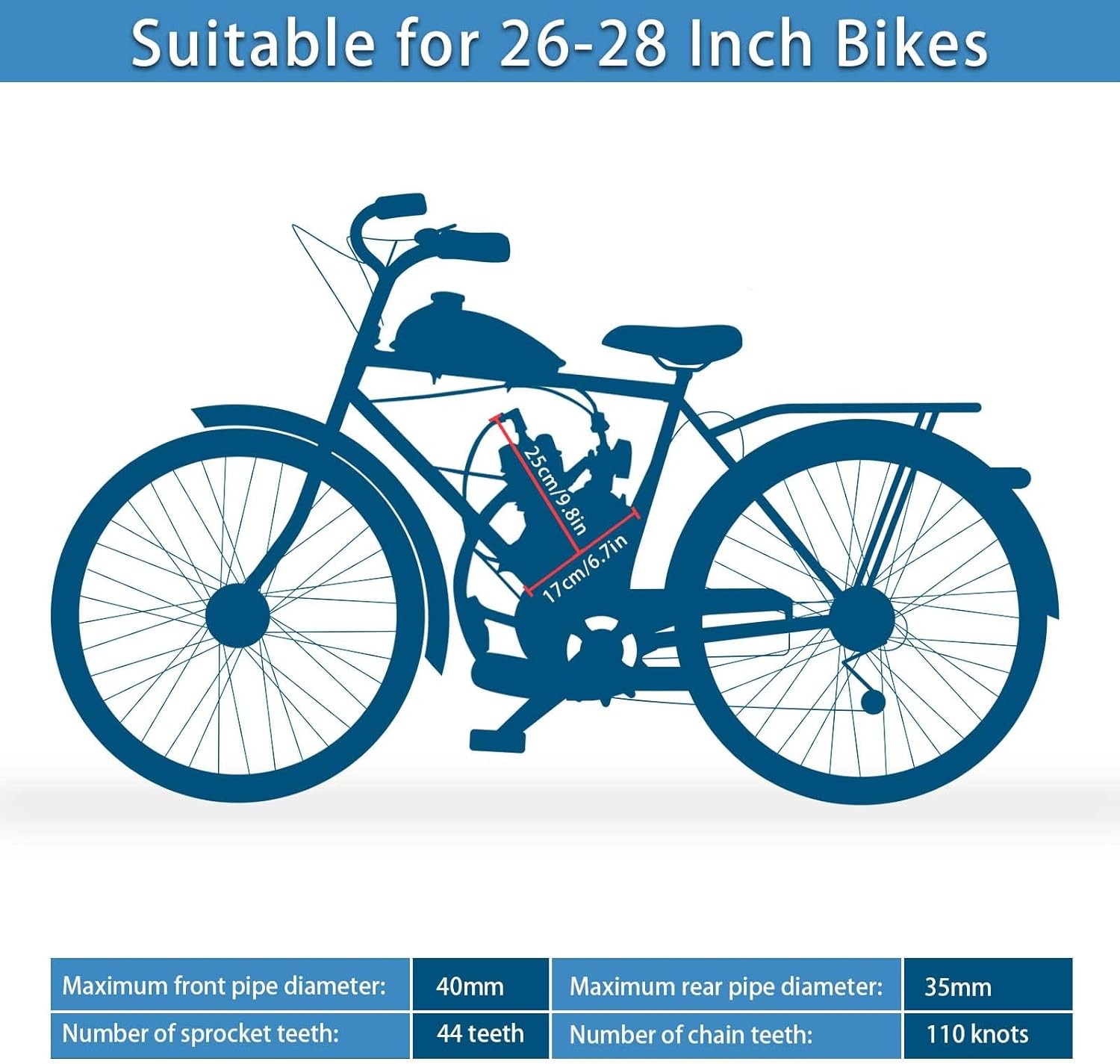 IMAYCC Bike Motor Kit 80cc Motorized Bike Kit 2 Stroke Gas Bicycle ...