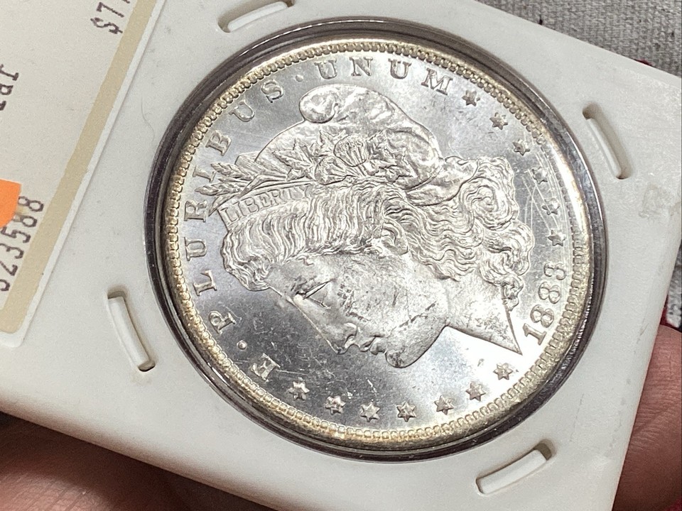 Vintage Hannes Tulving Slab~1883 O Morgan Silver Dollar~Swirling ...