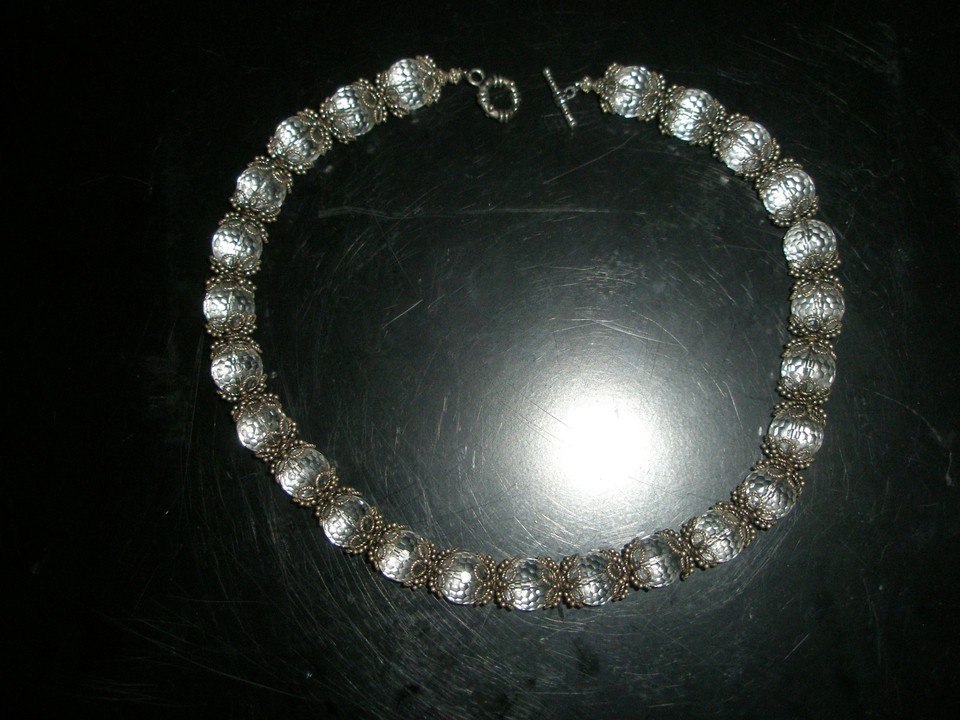 Vintage Faceted Rock Crystal Heavy Laced Sterling Silver Toggle 18 ...