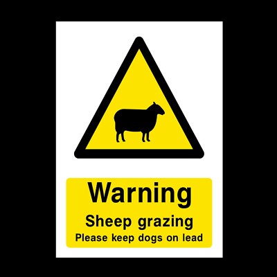 Warning Sheep Grazing - Plastic Sign, Sticker - All Sizes & Materials ...
